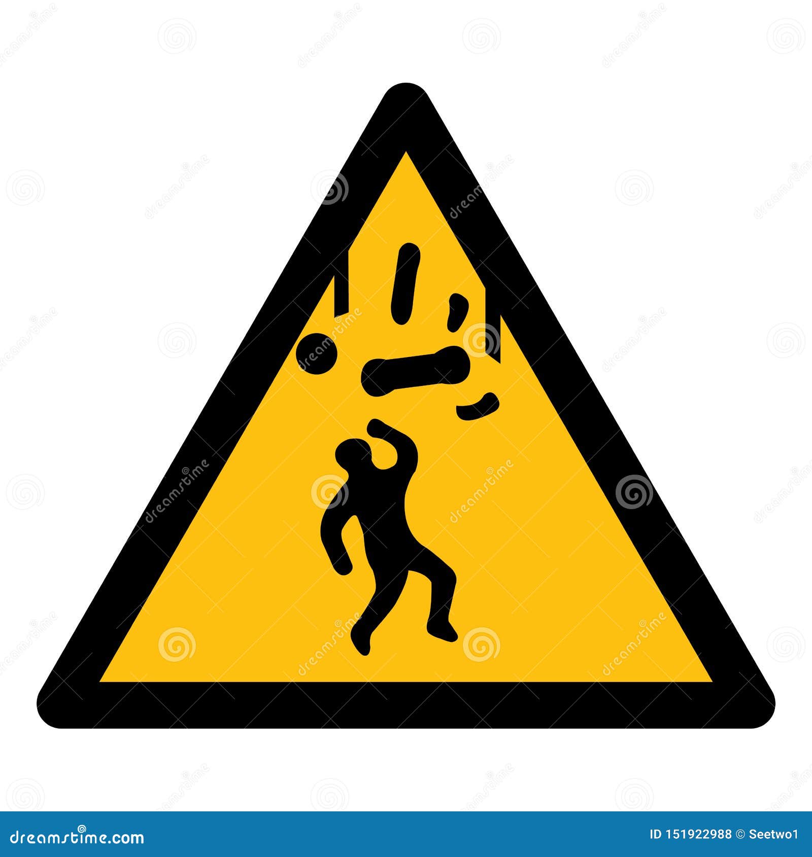 Beware Falling Objects Symbol Isolate on White Background,Vector ...