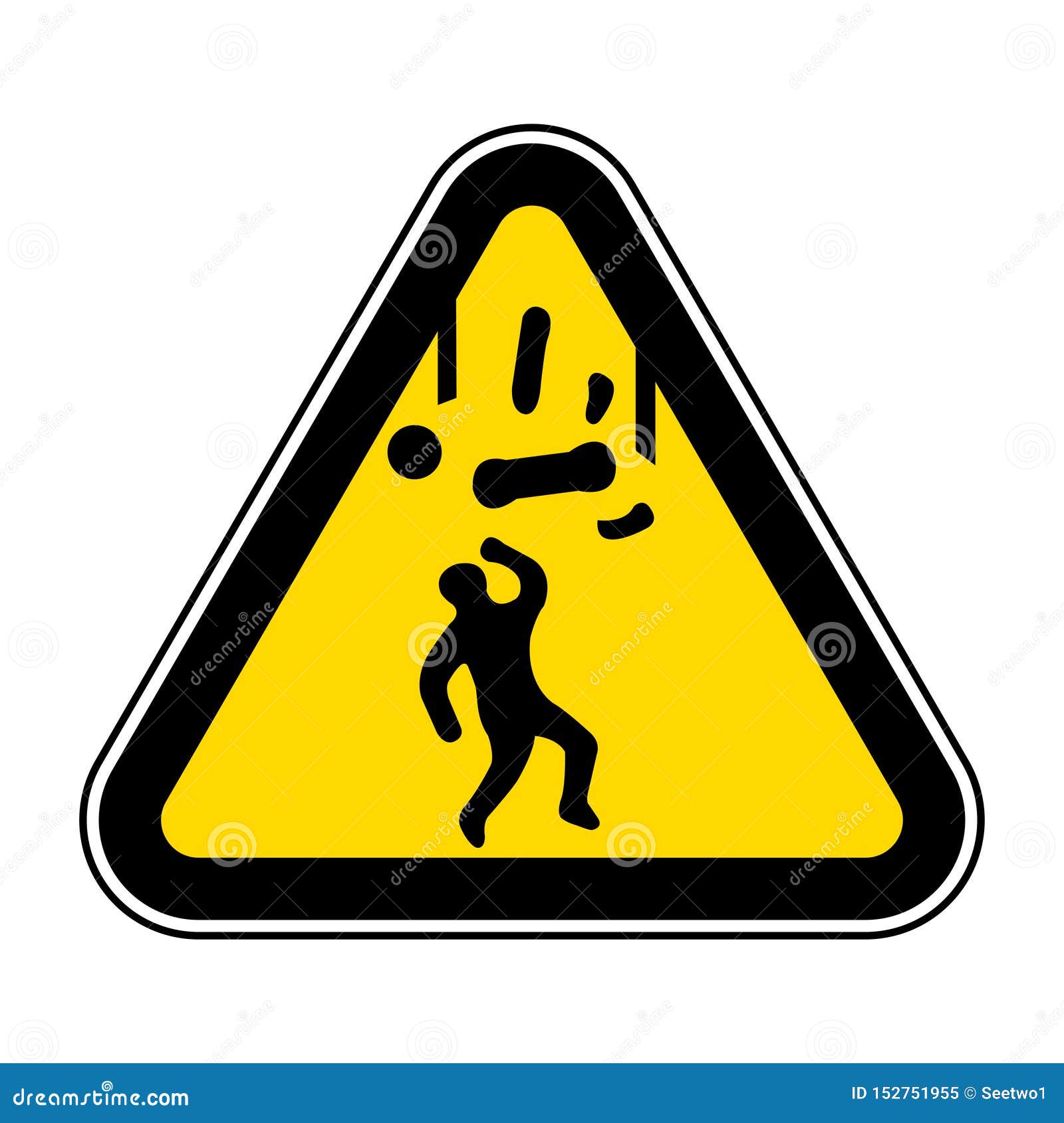 Beware Falling Objects Symbol Isolate on White Background,Vector ...