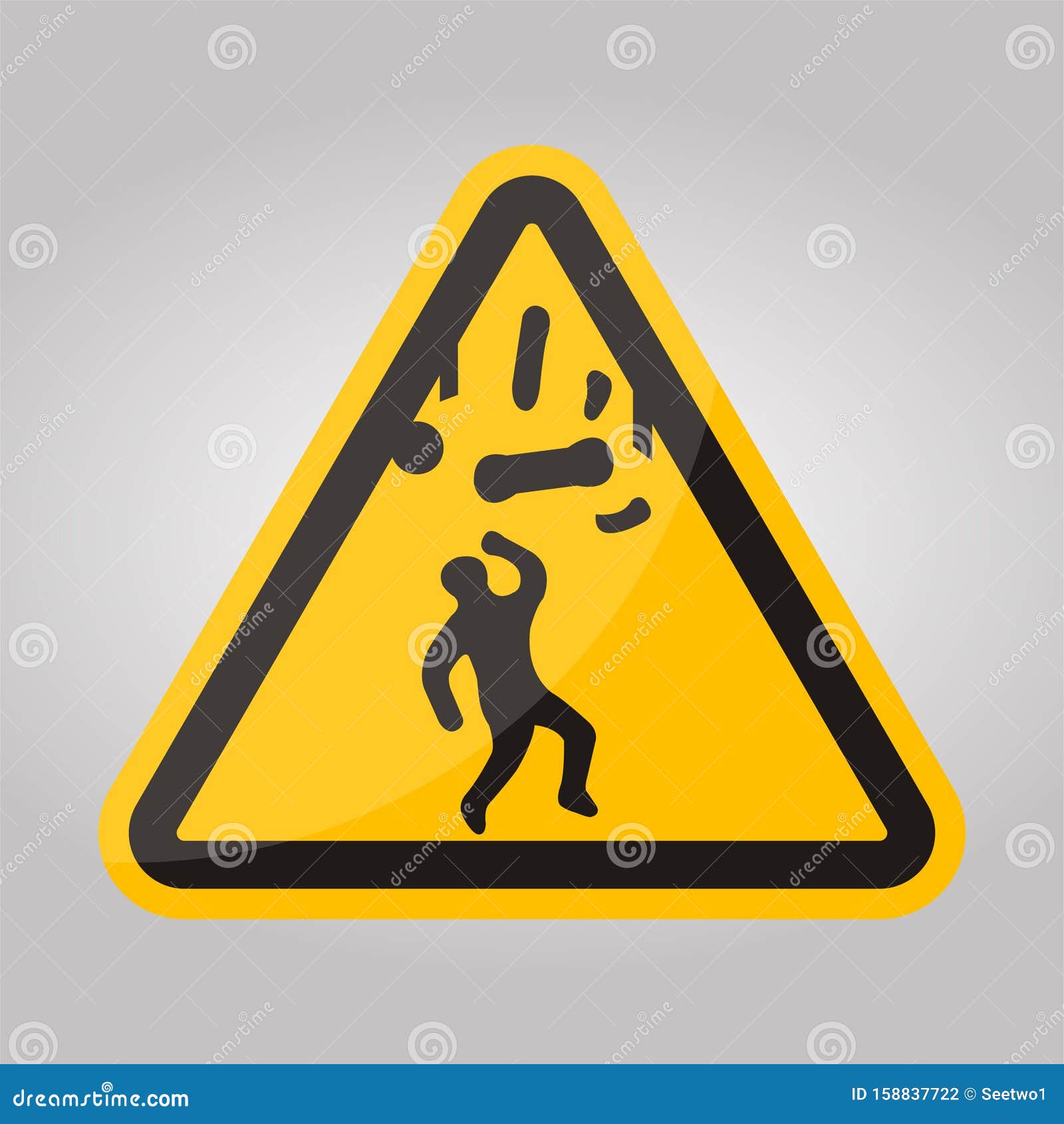 Beware Falling Objects Symbol Isolate on White Background,Vector ...