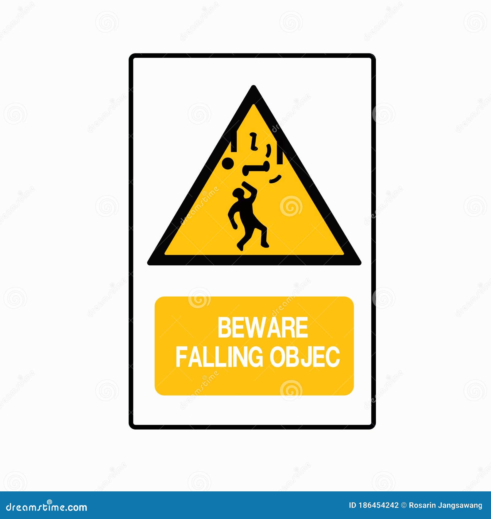 Beware Falling Objects Symbol, Vector Illustration, Isolated on White ...