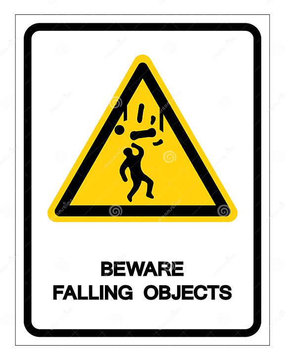 Beware Falling Objects Symbol, Vector Illustration, Isolated on White ...
