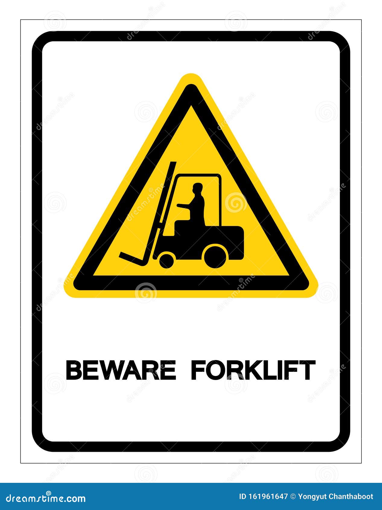 Beware Forklift Symbol Sign,Vector Illustration, Isolate on White Background Label. EPS10 Stock ...