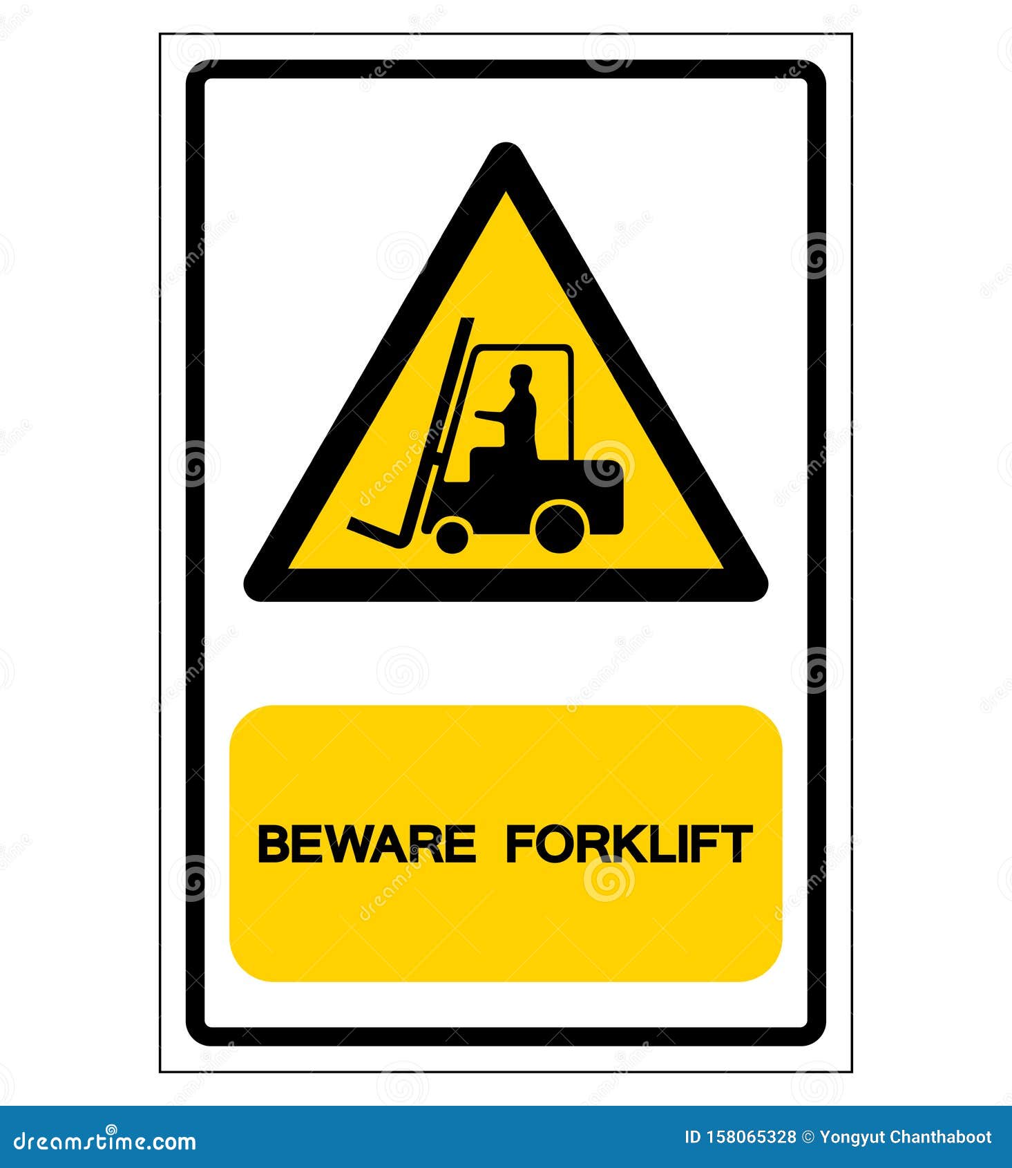 Beware Forklift Symbol Sign,Vector Illustration, Isolate on White ...