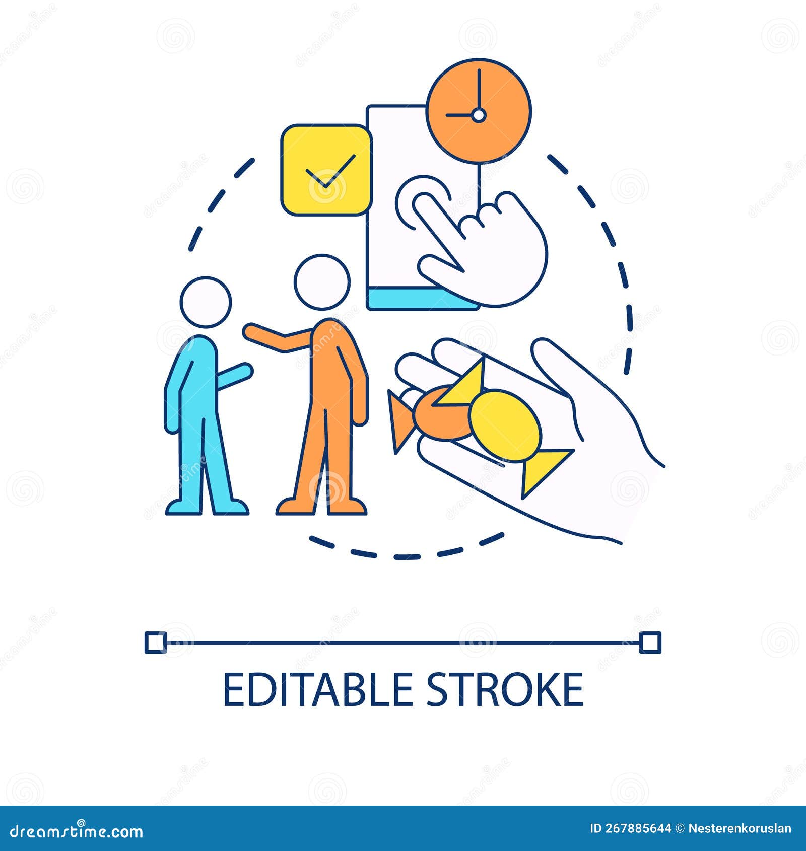 Beware of Friendly Strangers on Internet Concept Icon Stock Vector ...