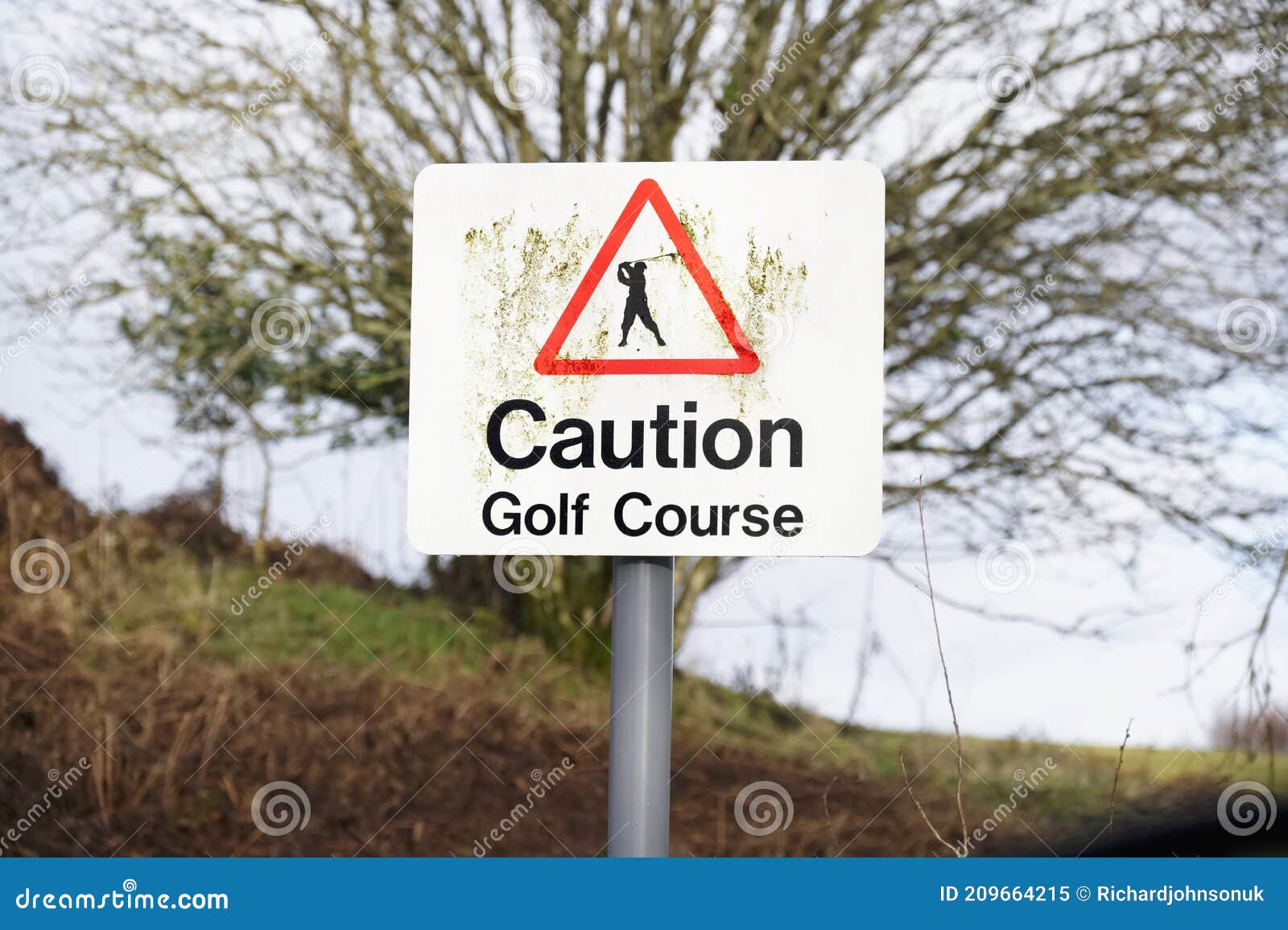 Beware of Golf Balls Sign Caution and Warning Danger Stock Image ...