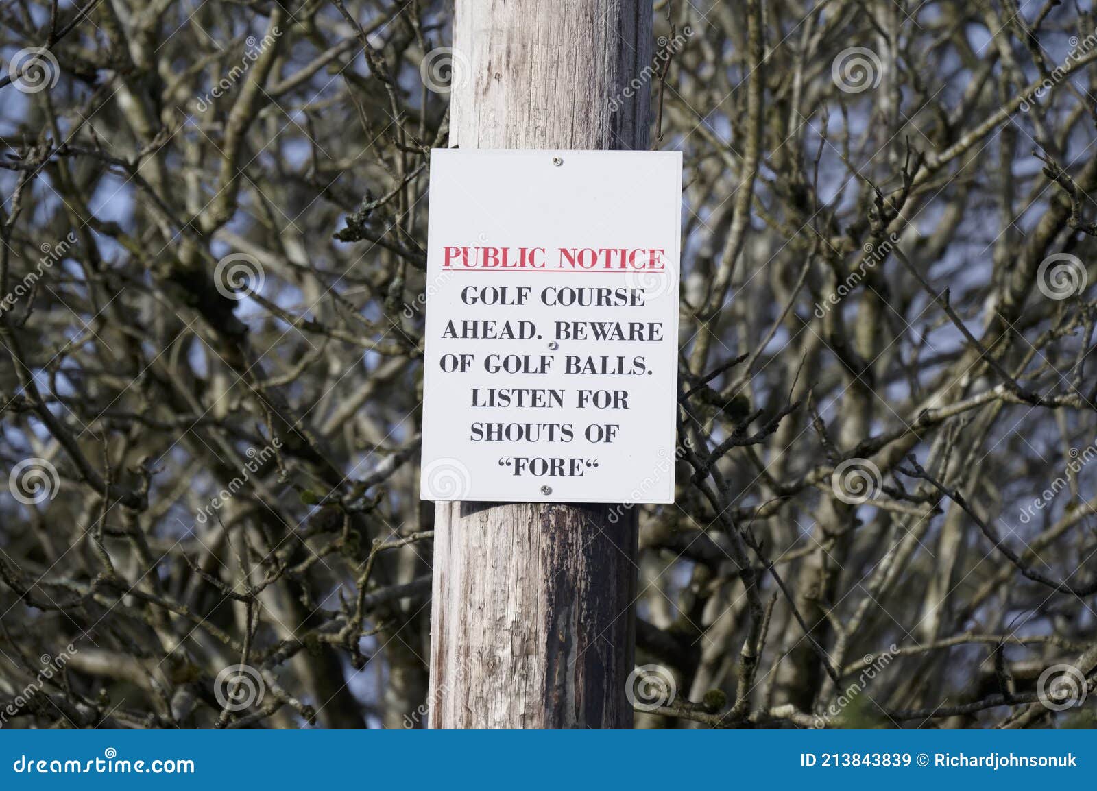 Beware of Golf Balls Sign Caution and Warning Danger Stock Image ...