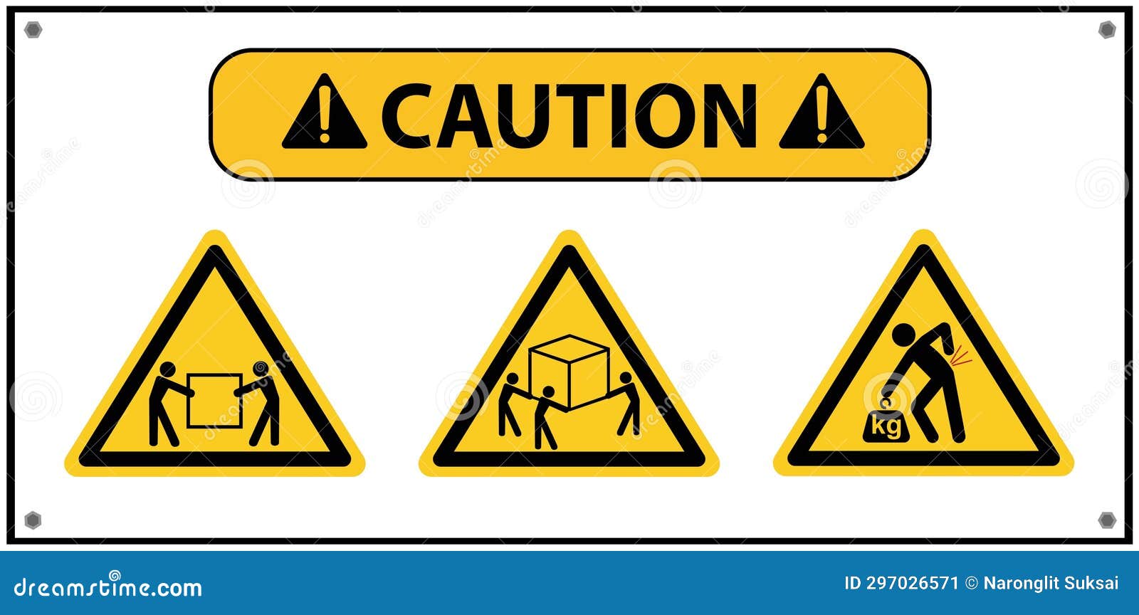 Beware Of Heavy Objects Do Not Lift Notice Sign Vector Illustration ...