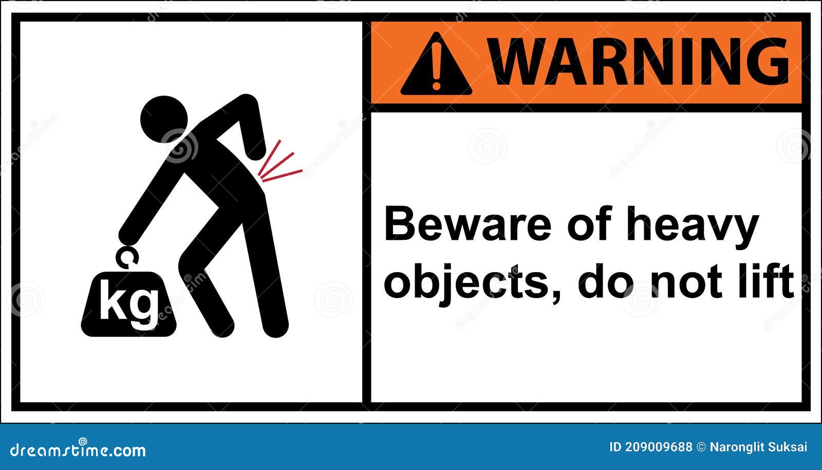 Beware of Heavy Objects Do Not Lift Warning Sign Stock Vector ...