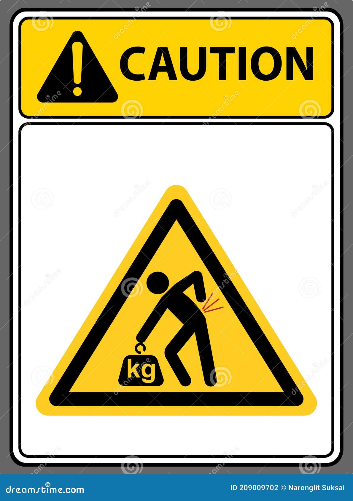 Beware of Heavy Objects Do Not Lift Caution Sign Stock Vector ...