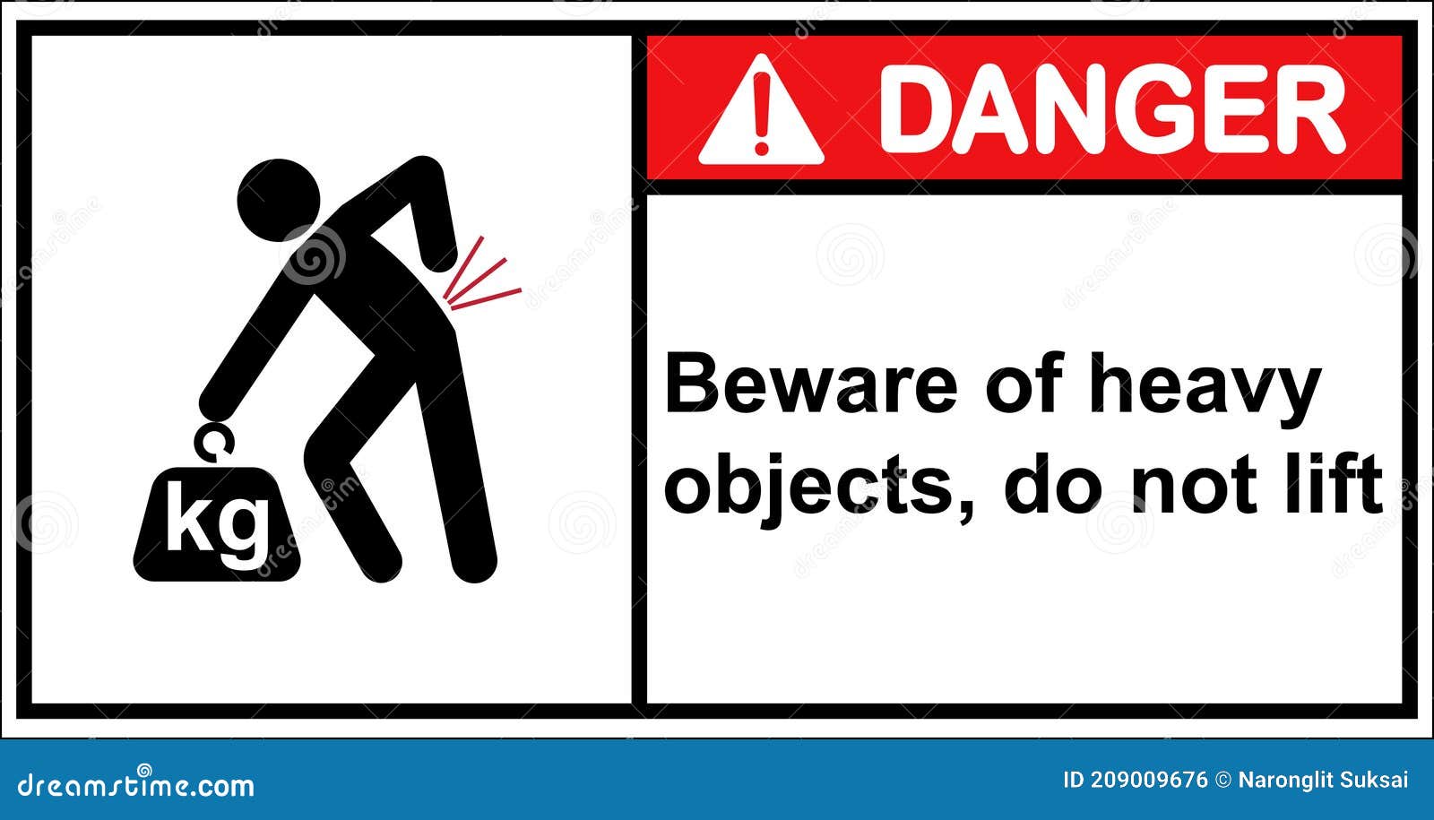 Beware Of Heavy Objects Do Not Lift Notice Sign Vector Illustration ...