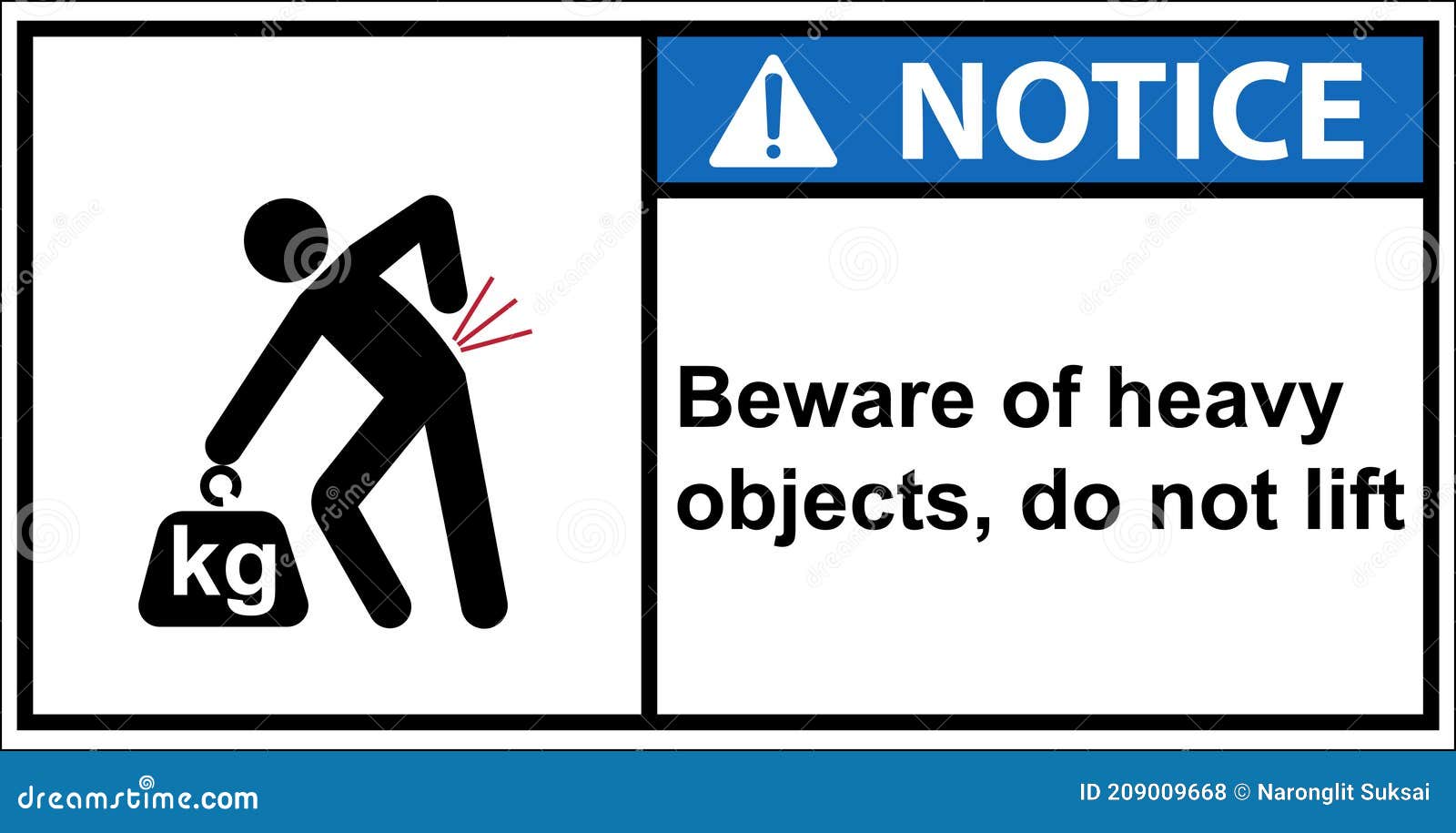 Beware Of Heavy Objects Do Not Lift Notice Sign Vector Illustration ...