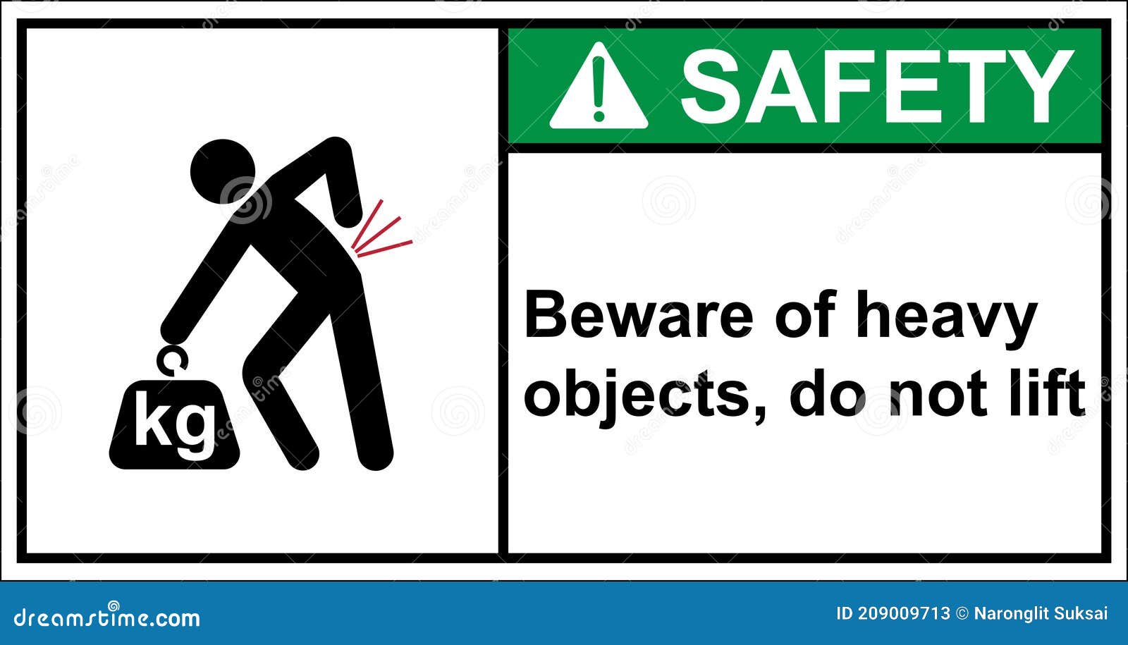 Beware of Heavy Objects Do Not Lift Safety Sign Stock Vector ...