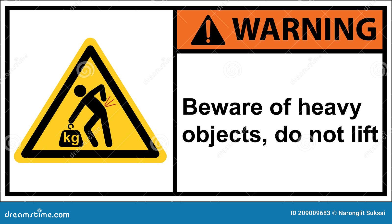 Beware of Heavy Objects Do Not Lift Warning Sign Stock Vector ...