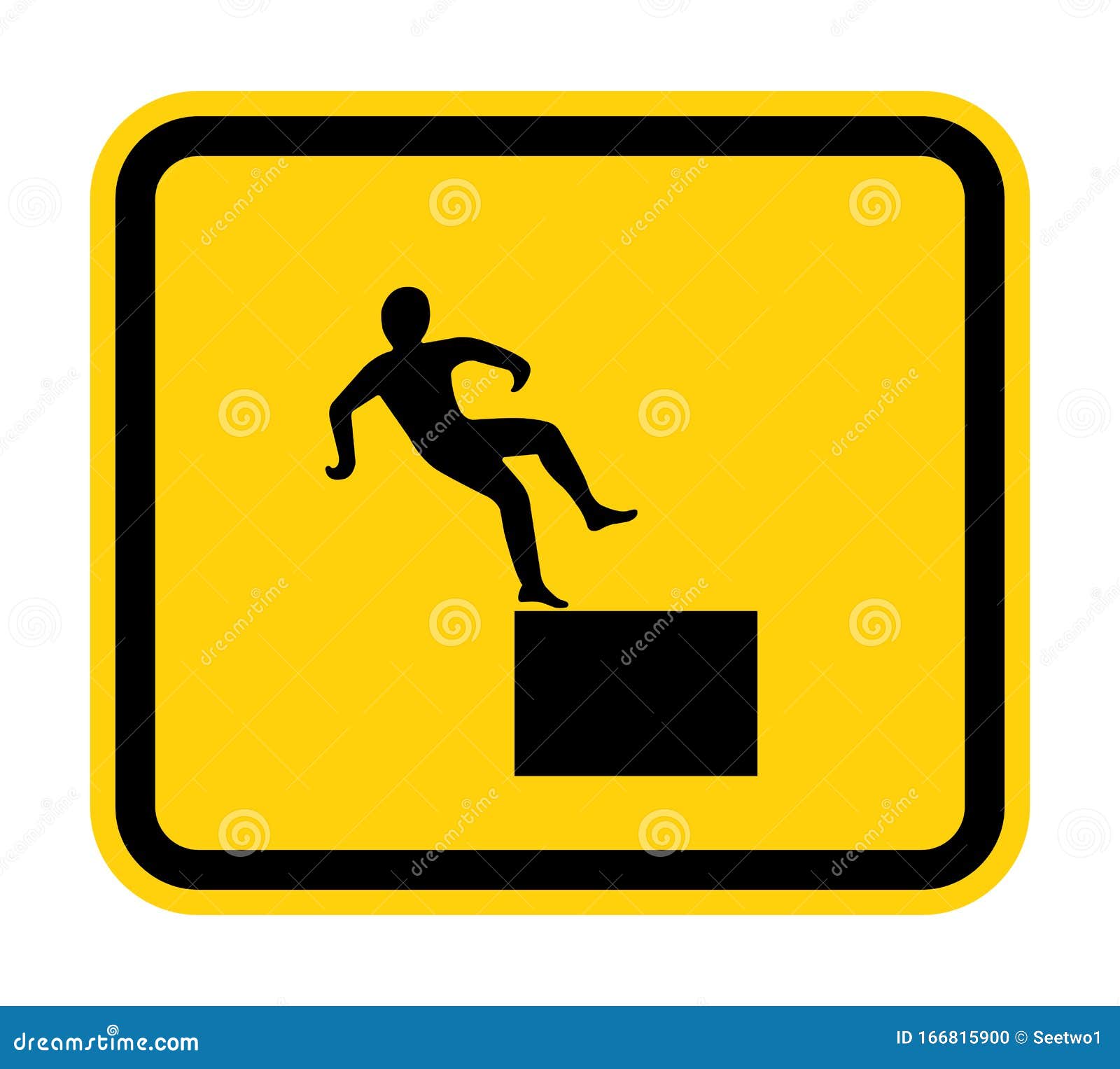 Beware High Level Drop Symbol Sign Isolate on White Background,Vector ...