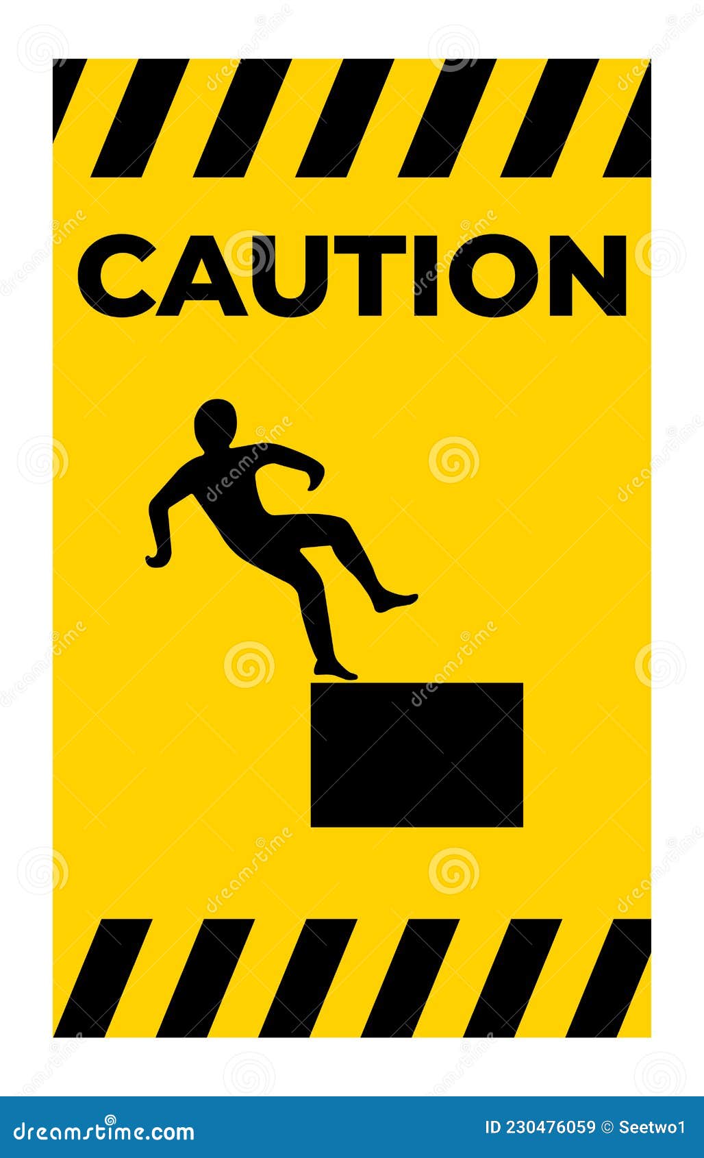 Beware High Level Drop Symbol Sign Isolate on White Background,Vector ...