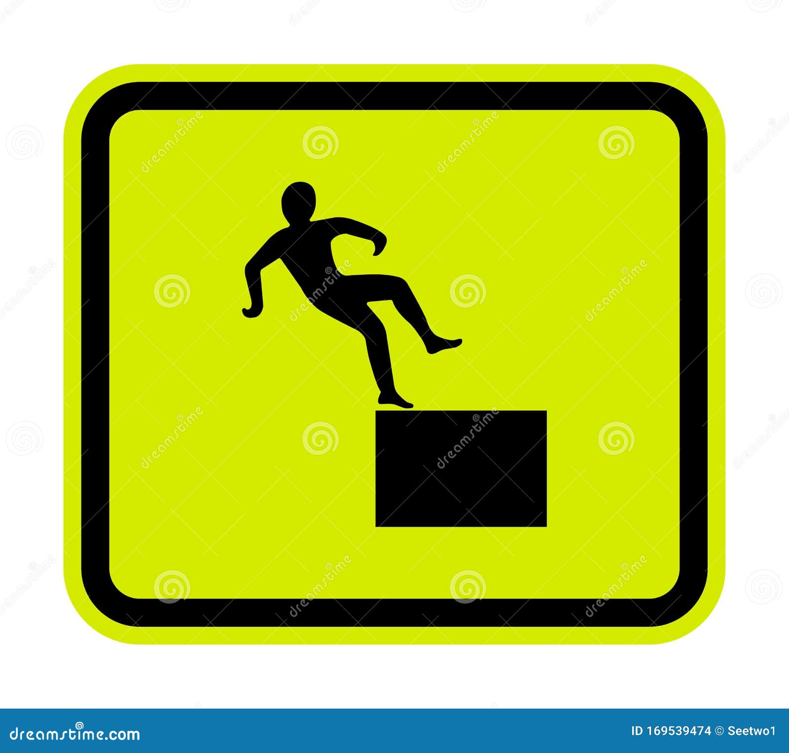 Beware High Level Drop Symbol Sign Isolate on White Background,Vector ...