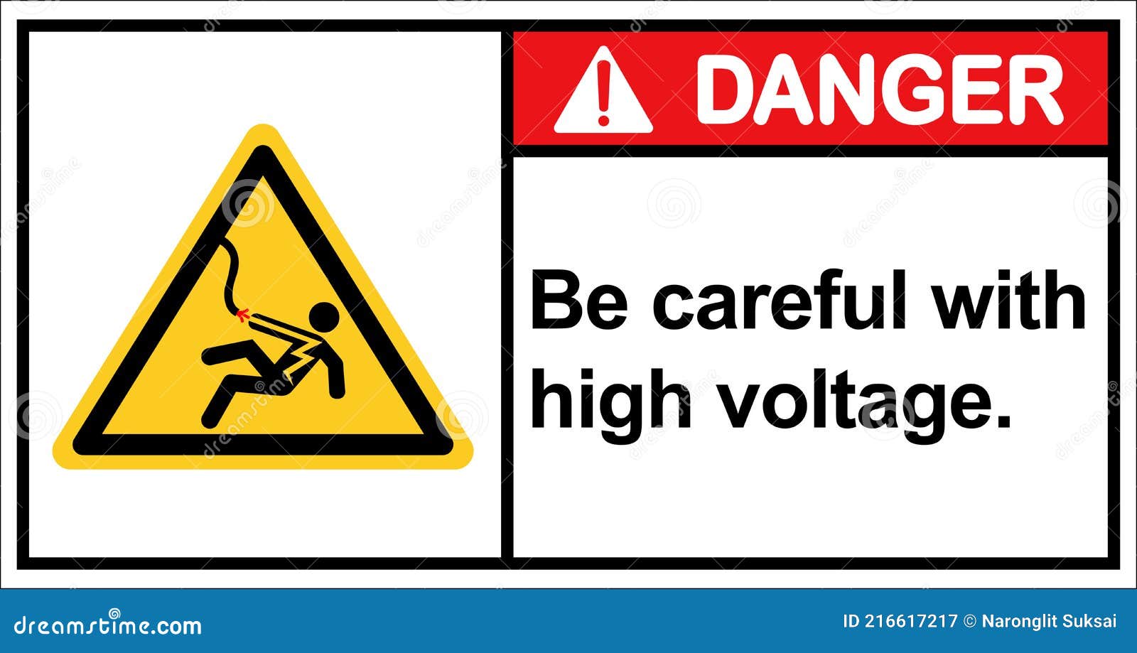 Beware of High Voltage Shock.,Danger Sign Stock Vector - Illustration ...