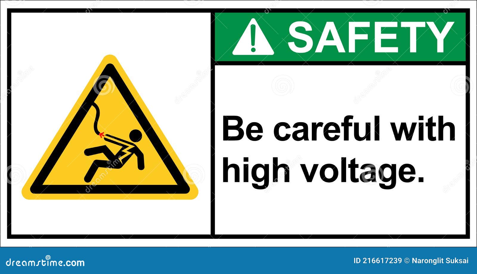 Beware of High Voltage Shock.,Safety Sign Stock Vector - Illustration ...