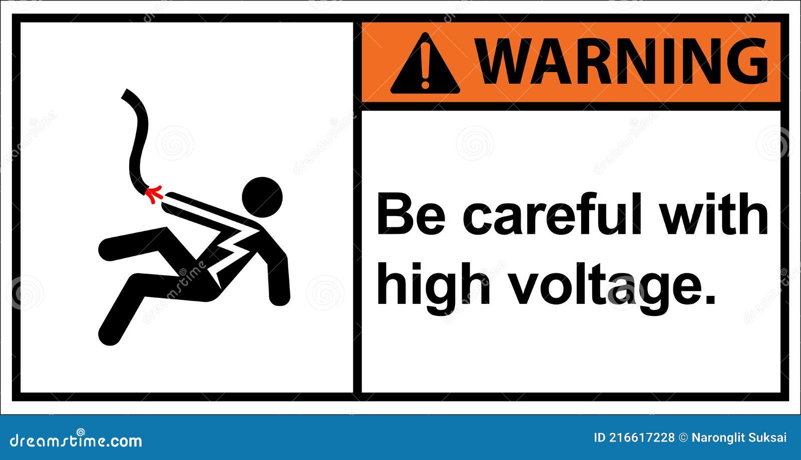 Beware of High Voltage Shock.,Warning Sign Stock Vector - Illustration ...