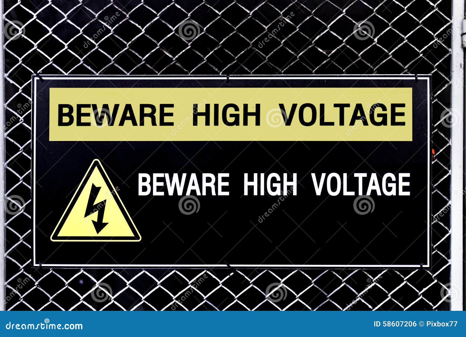 Beware high voltage sign stock photo. Image of electricity - 58607206