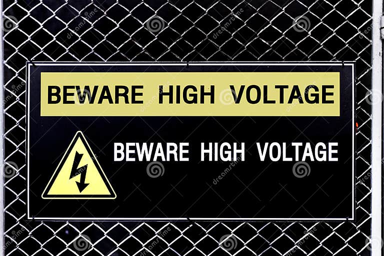 Beware high voltage sign stock photo. Image of electricity - 58607206