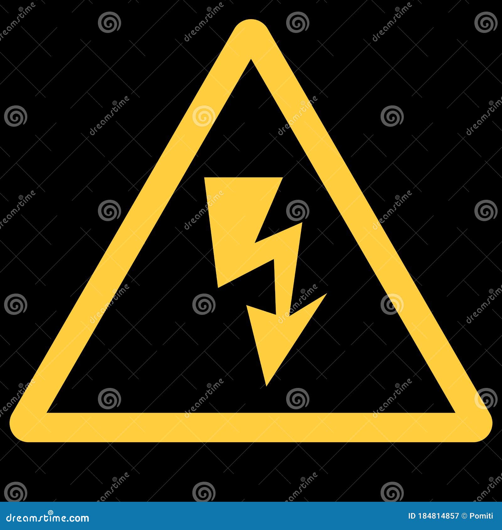Beware of High Voltage Sign in Yellow Triangle Shape Stock Vector ...
