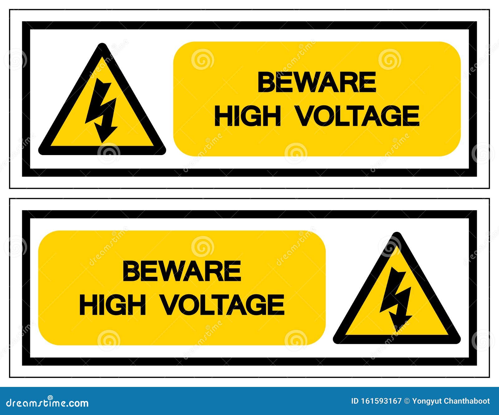 Beware High Voltage Symbol Sign, Vector Illustration, Isolate on White ...