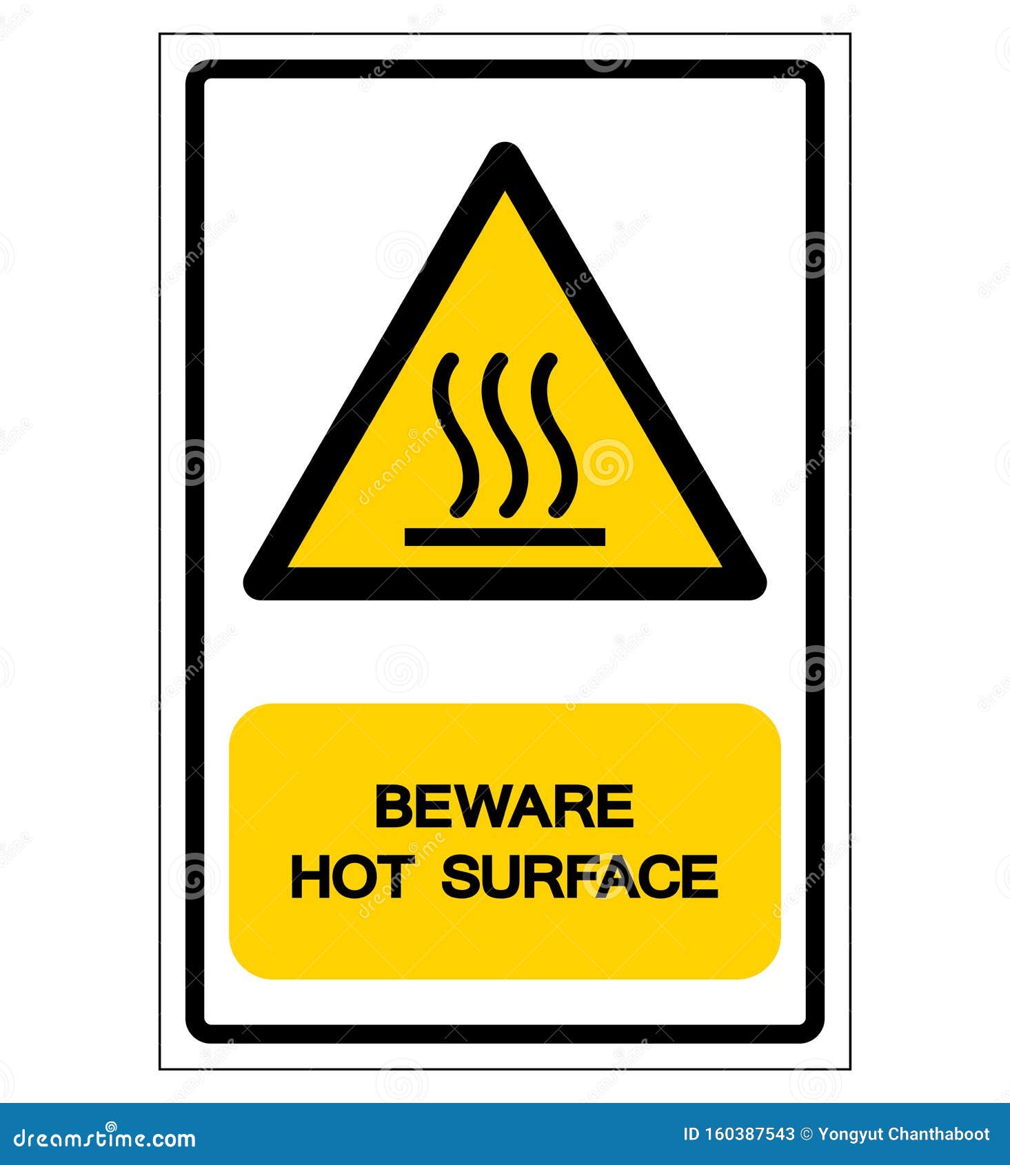 Beware Hot Surface Symbol Sign, Vector Illustration, Isolate on White ...