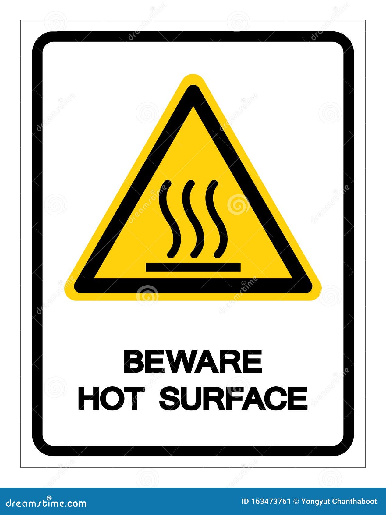 Beware Hot Surface Symbol Sign, Vector Illustration, Isolate on White ...