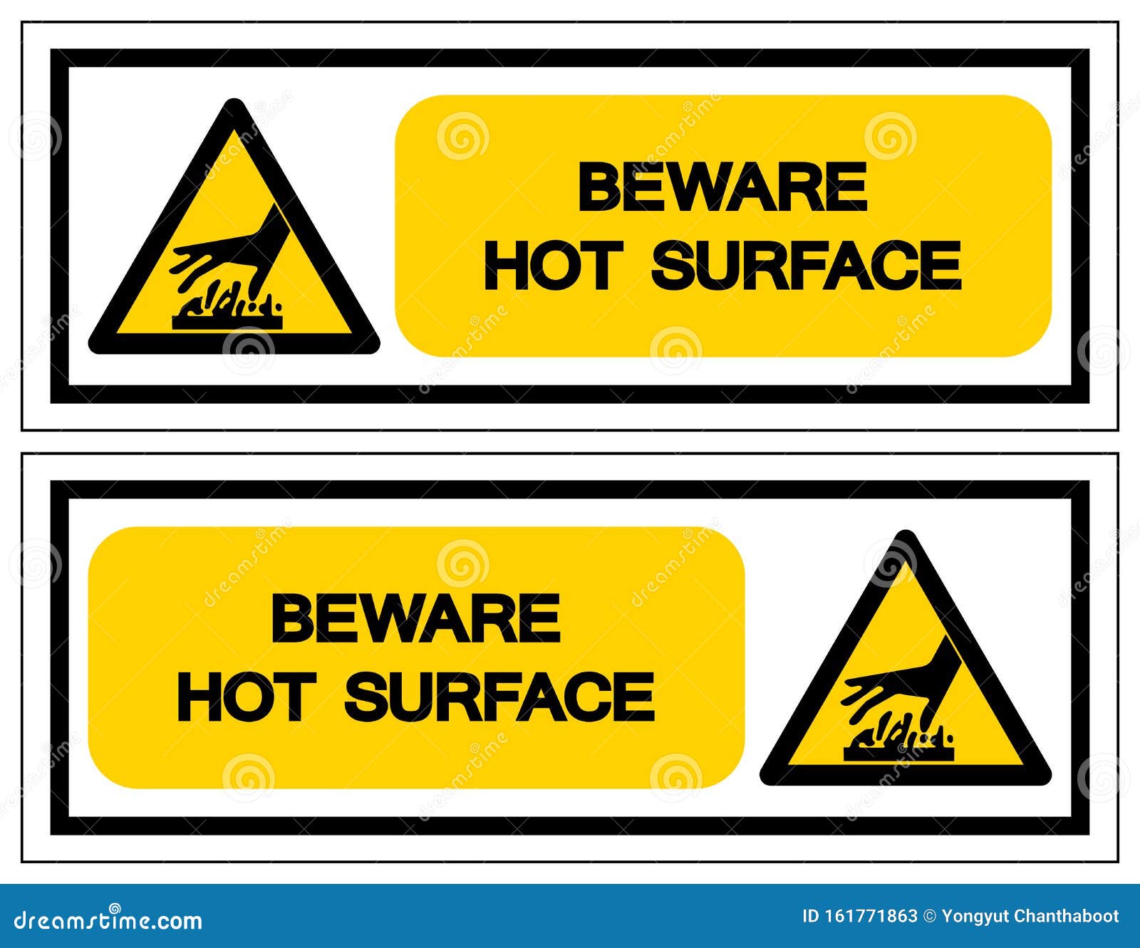 Beware Hot Surface Symbol, Vector Illustration, Isolate on White ...