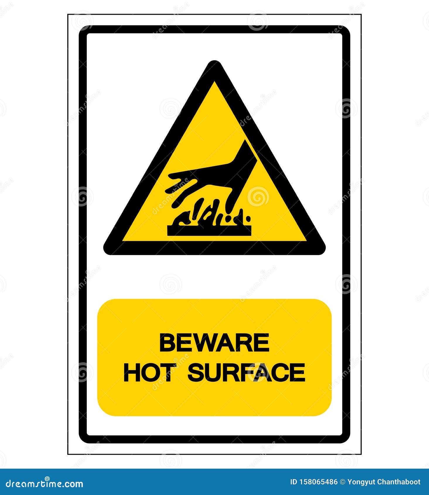 Beware Hot Surface Symbol, Vector Illustration, Isolate on White ...