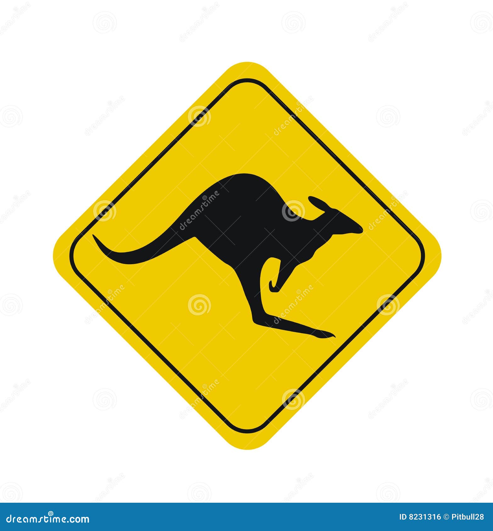 Beware of kangaroos sign stock illustration. Illustration of danger ...