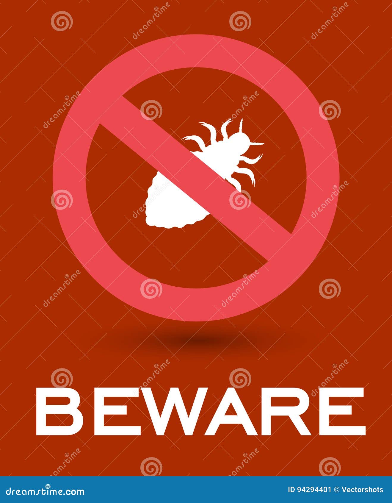 Beware Of Poisonous Insects, Infested Zone. Warning Sign. Royalty-Free ...