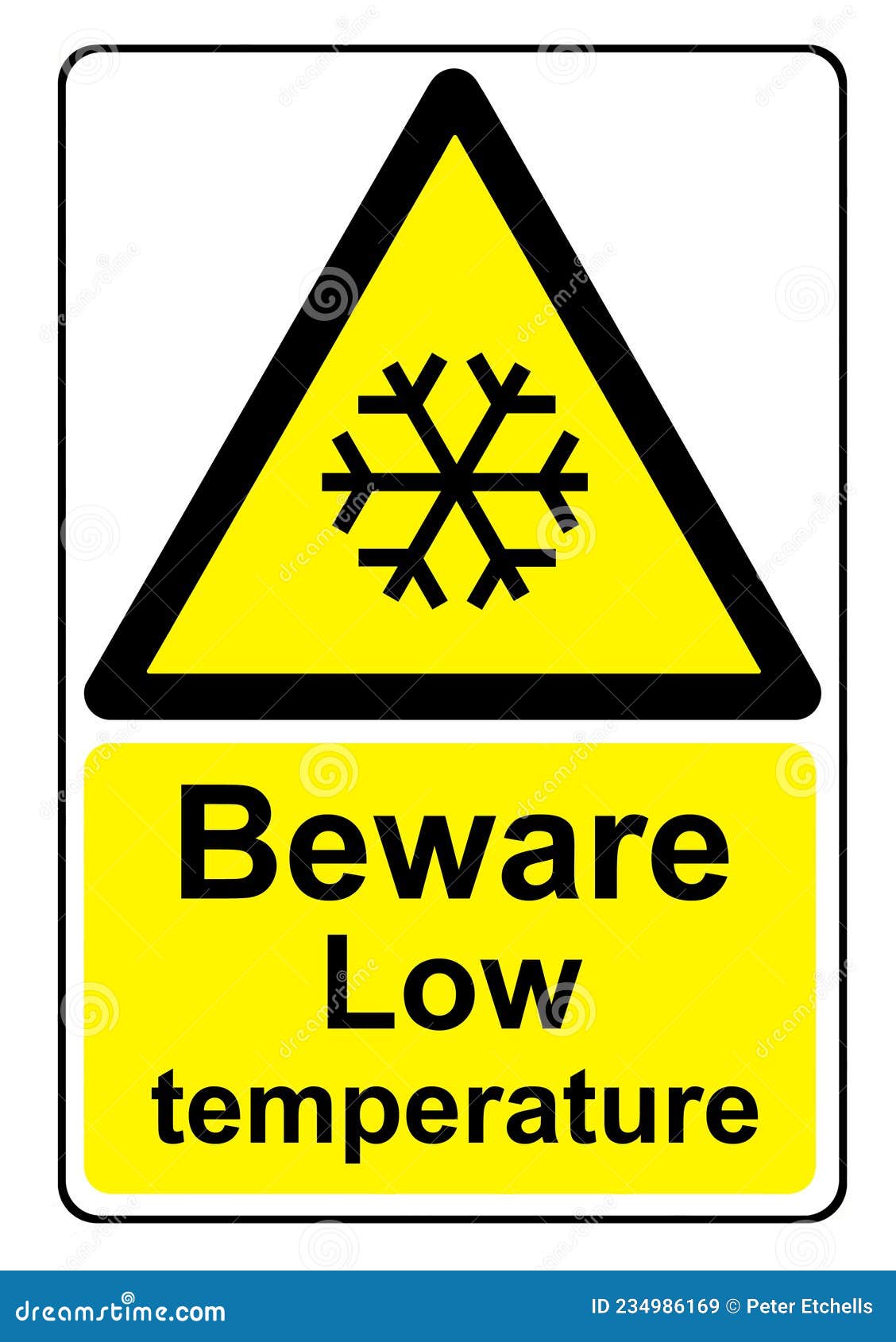 Beware Low Temperature Sign Stock Illustration - Illustration of ...