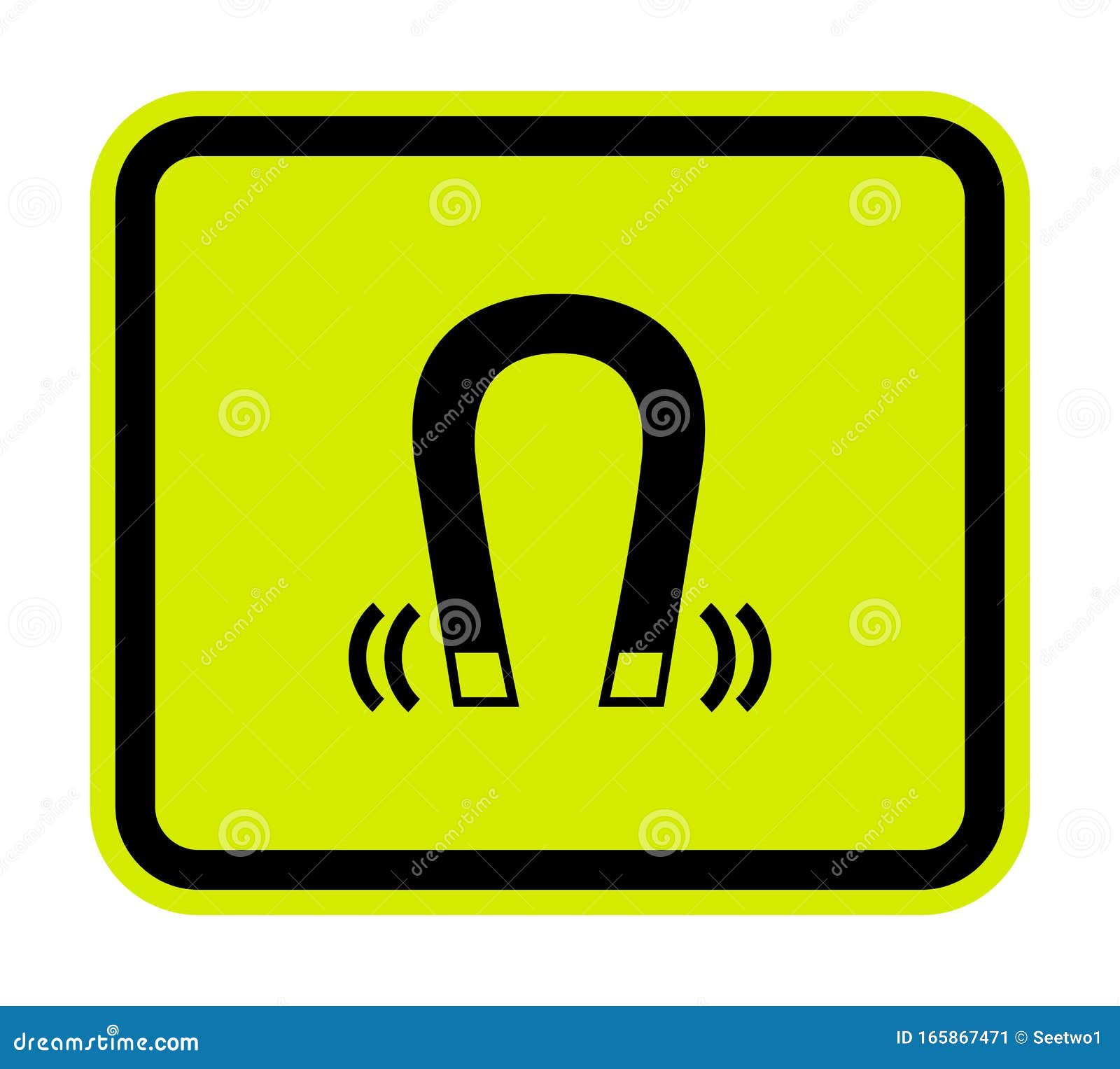 Beware Magnetic Field Symbol Sign Isolate On White Background,Vector ...