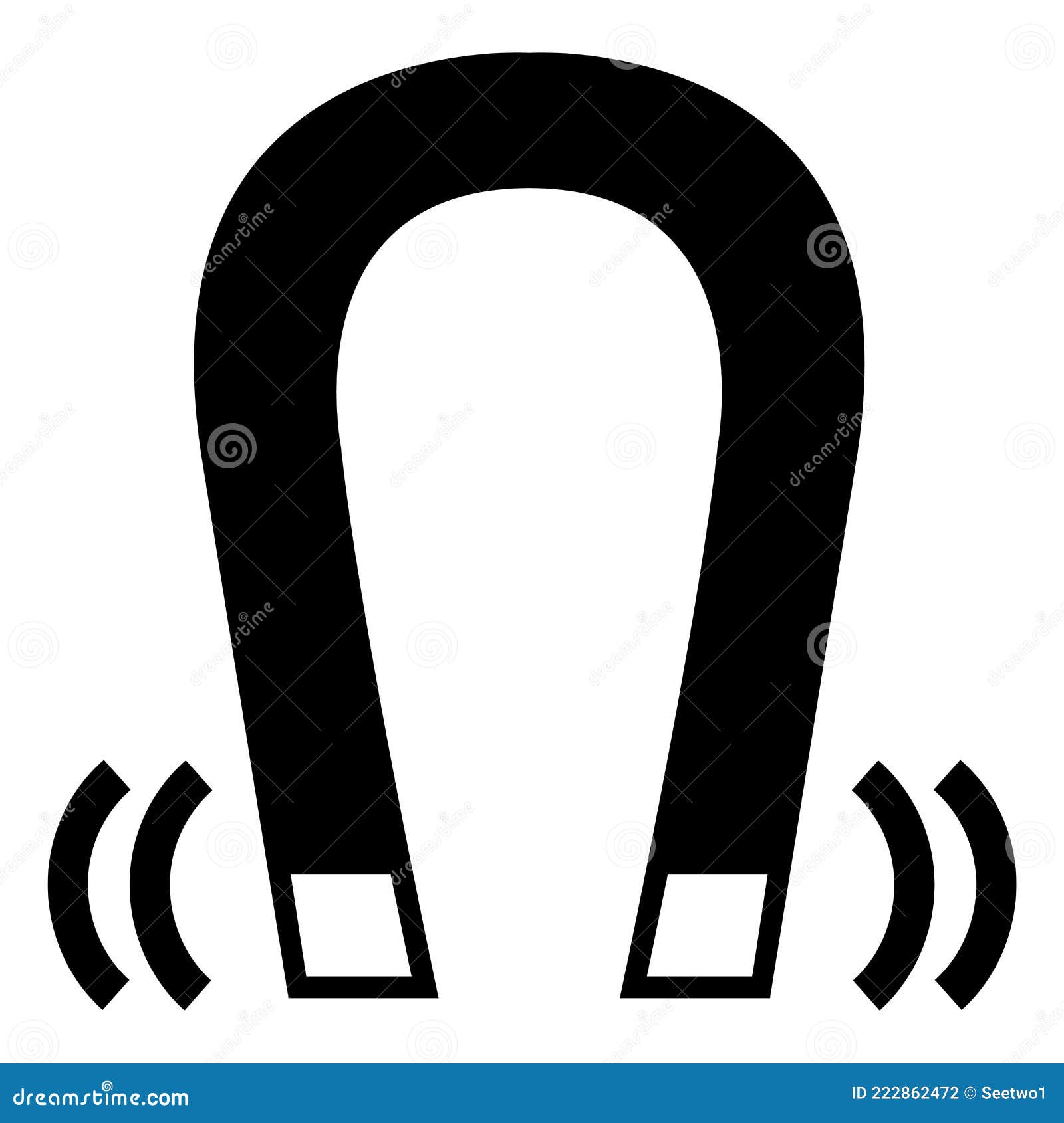 Beware Magnetic Field Symbol Sign Isolate On White Background,Vector ...