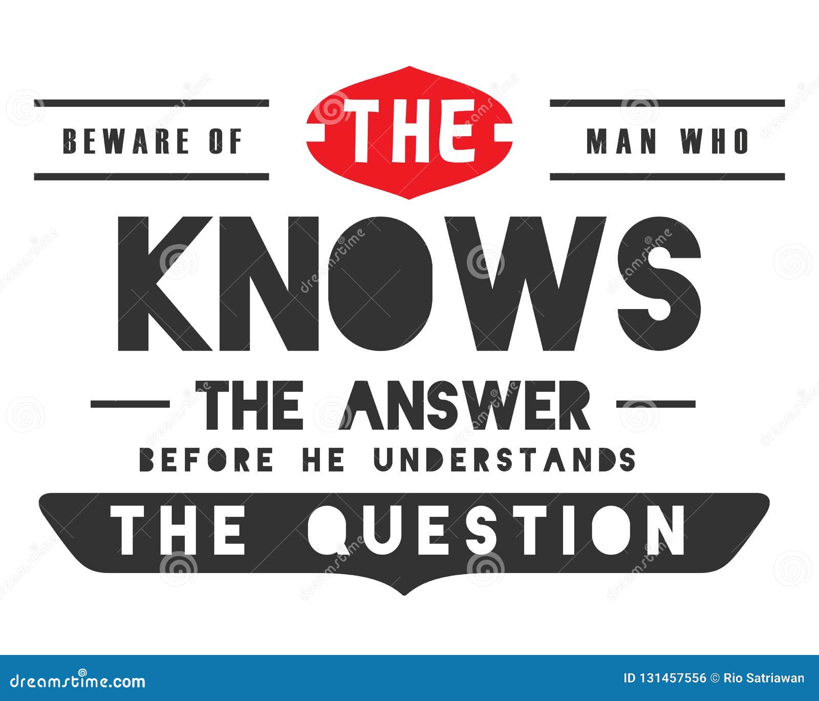 Beware of the Man Who Knows the Answer before he Understands the ...