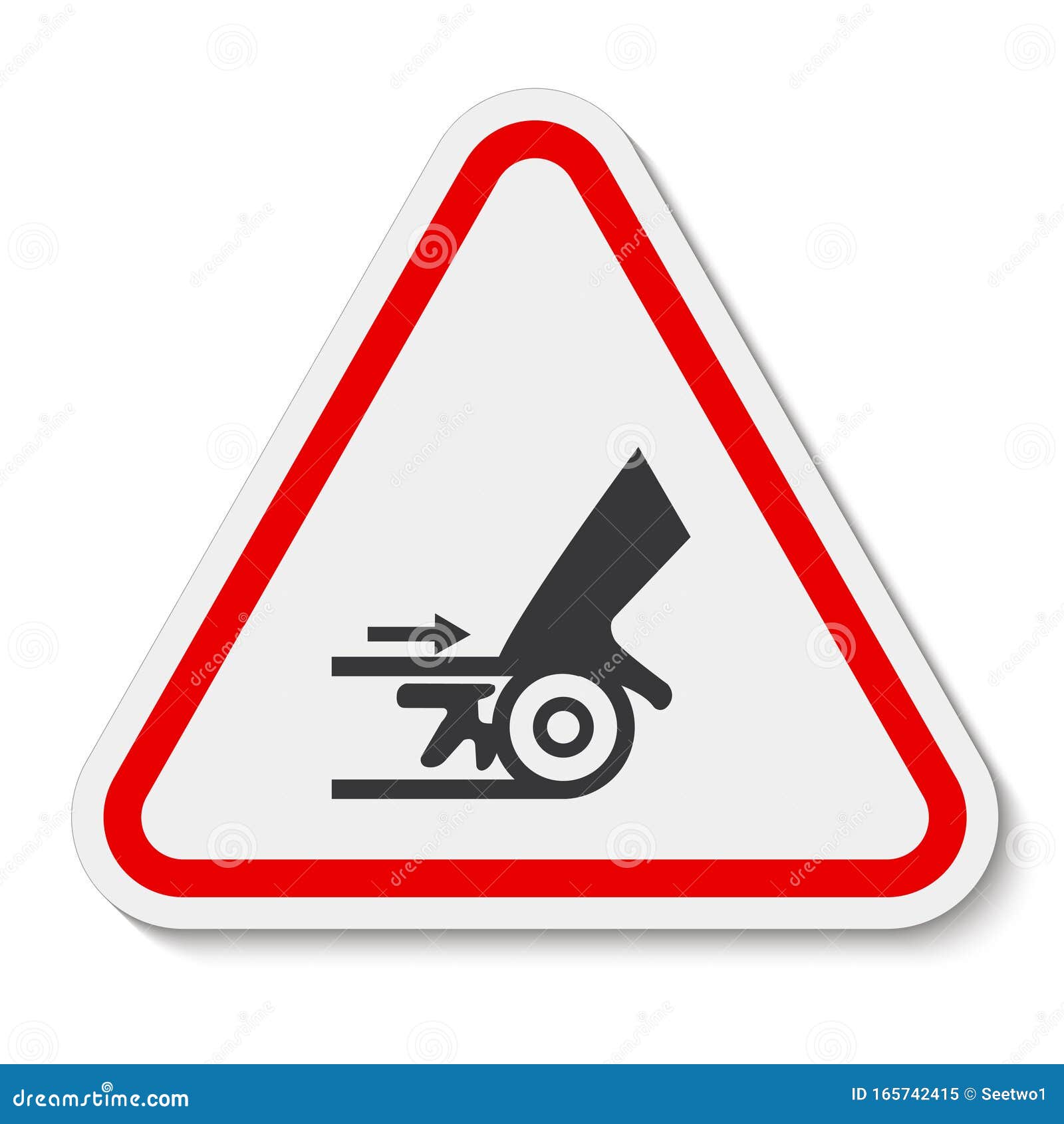 Beware Moving Machinery Symbol Sign Isolate on White Background,Vector ...