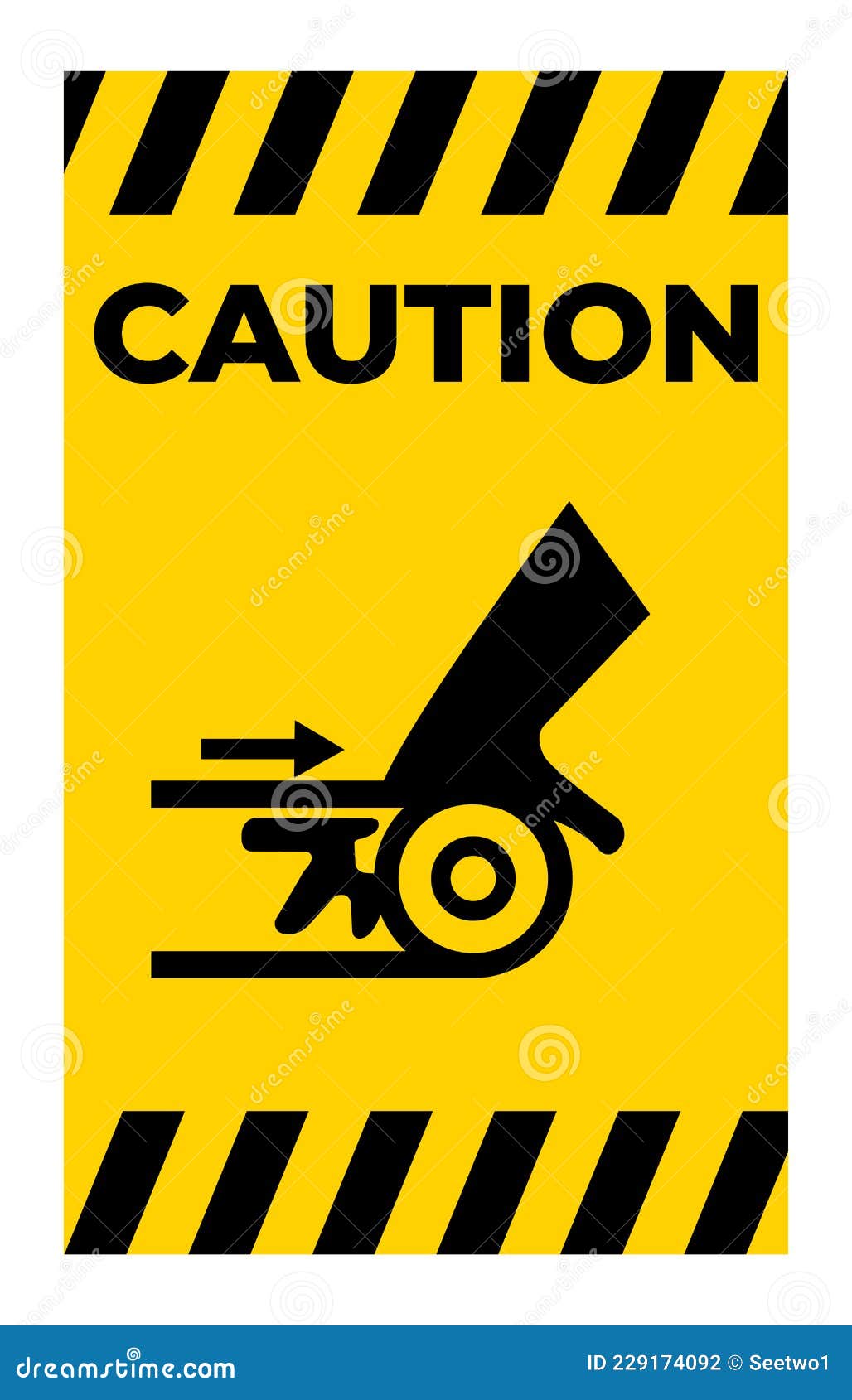 Beware Moving Machinery Symbol Sign Isolate on White Background,Vector ...