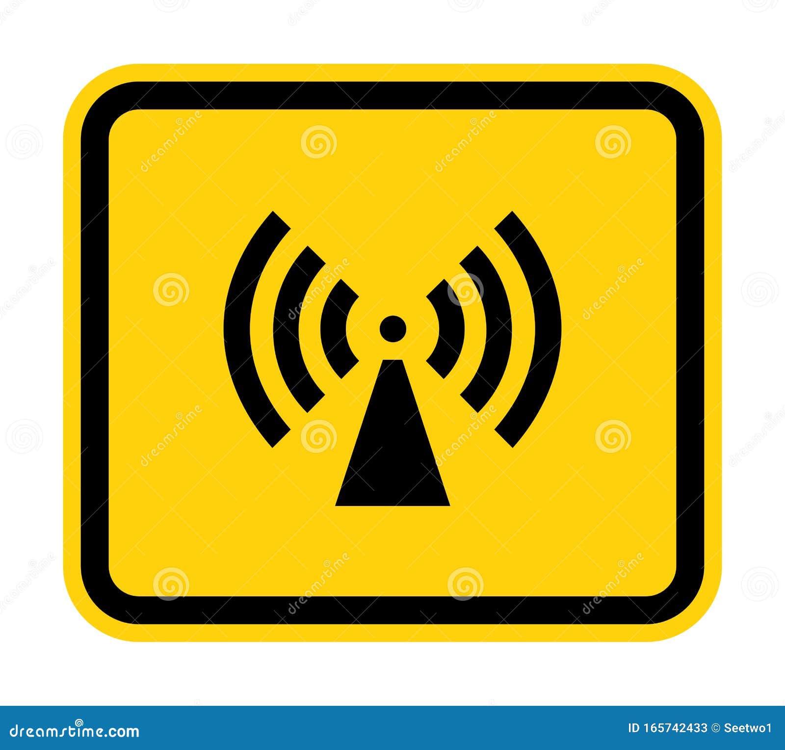 Beware Non-Ionizing Radiation Symbol Sign Isolate on White Background ...