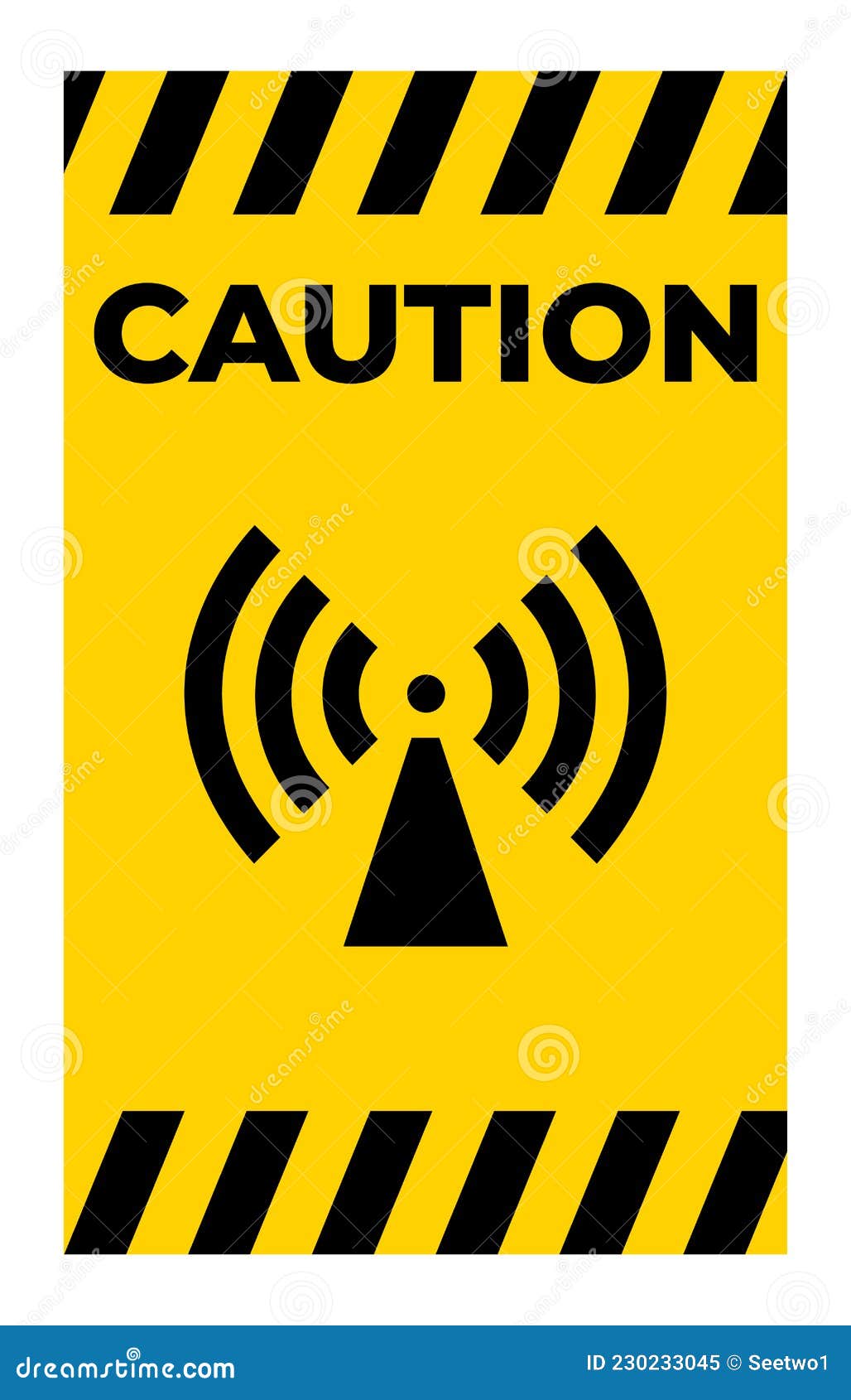 Beware Non-Ionizing Radiation Symbol Sign Isolate on White Background ...