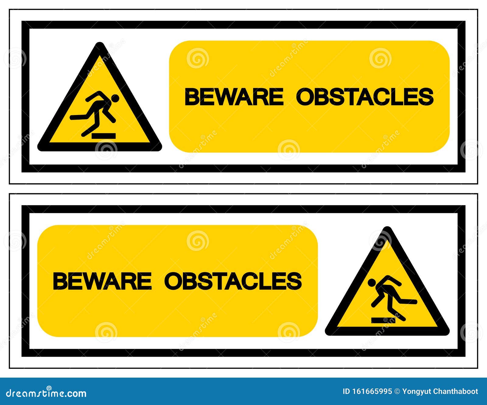 Beware Obstacles Symbol Sign, Vector Illustration, Isolate on White ...