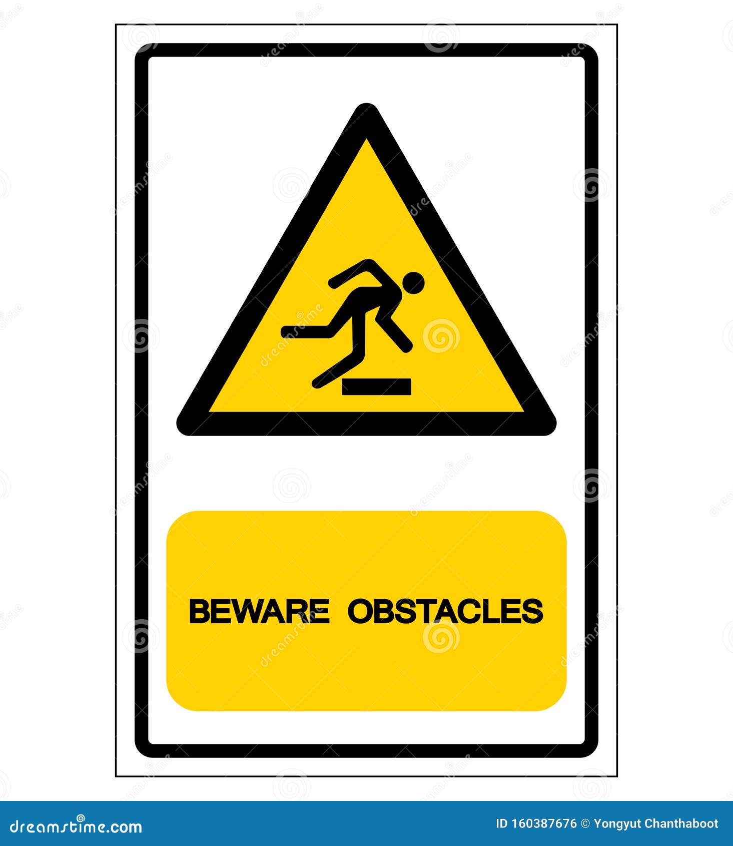 Beware Obstacles Symbol Sign, Vector Illustration, Isolate on White ... Beware Obstacles Symbol Sign, Vector Illustration, Isolate on White ...
