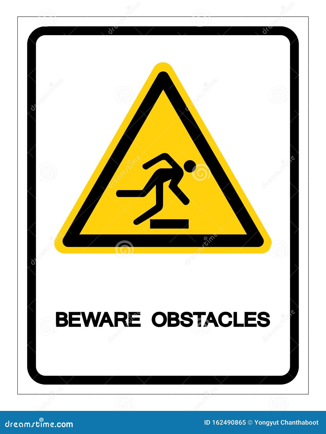 Beware Obstacles Symbol Sign, Vector Illustration, Isolate on White ... Beware Obstacles Symbol Sign, Vector Illustration, Isolate on White ...