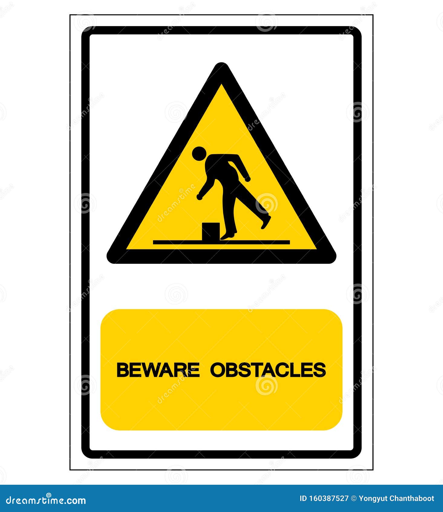 Beware Obstacles Symbol, Vector Illustration, Isolate White Background ...