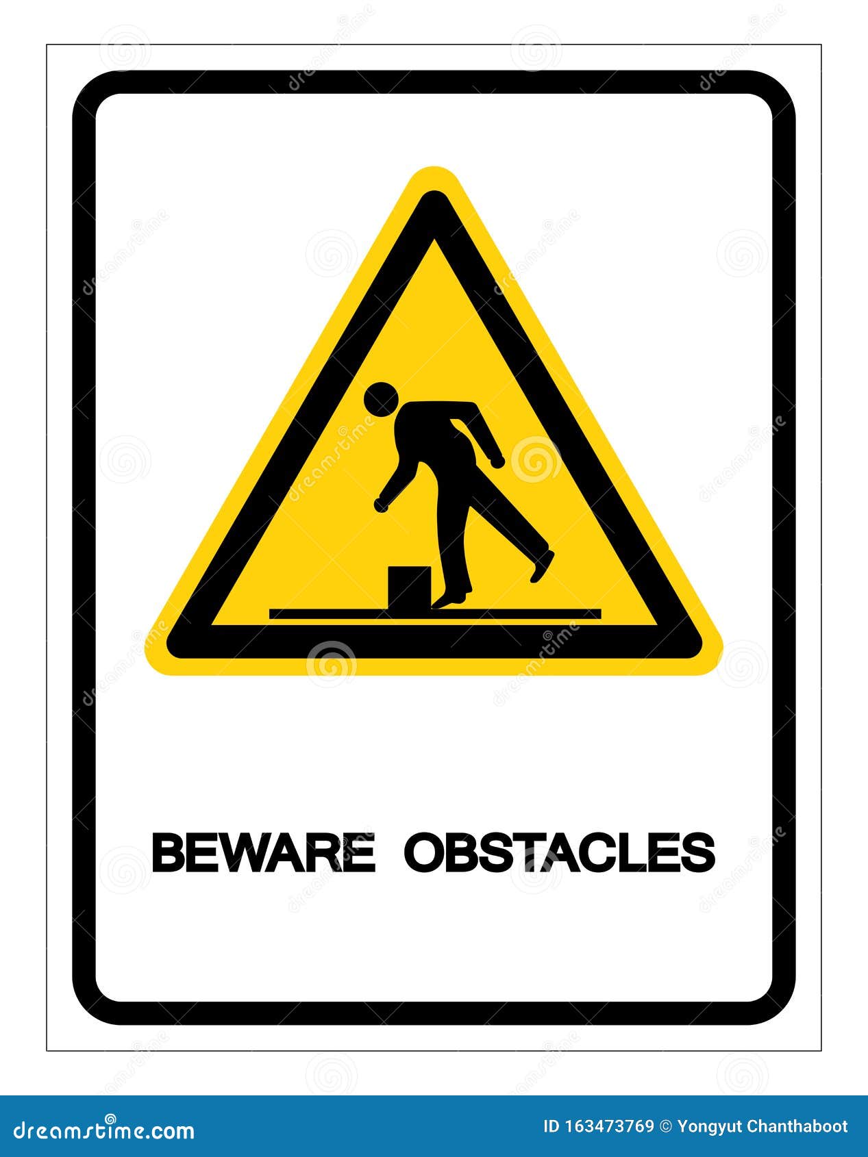 Beware Obstacles Symbol, Vector Illustration, Isolate White Background Label. EPS10 Stock Vector ...