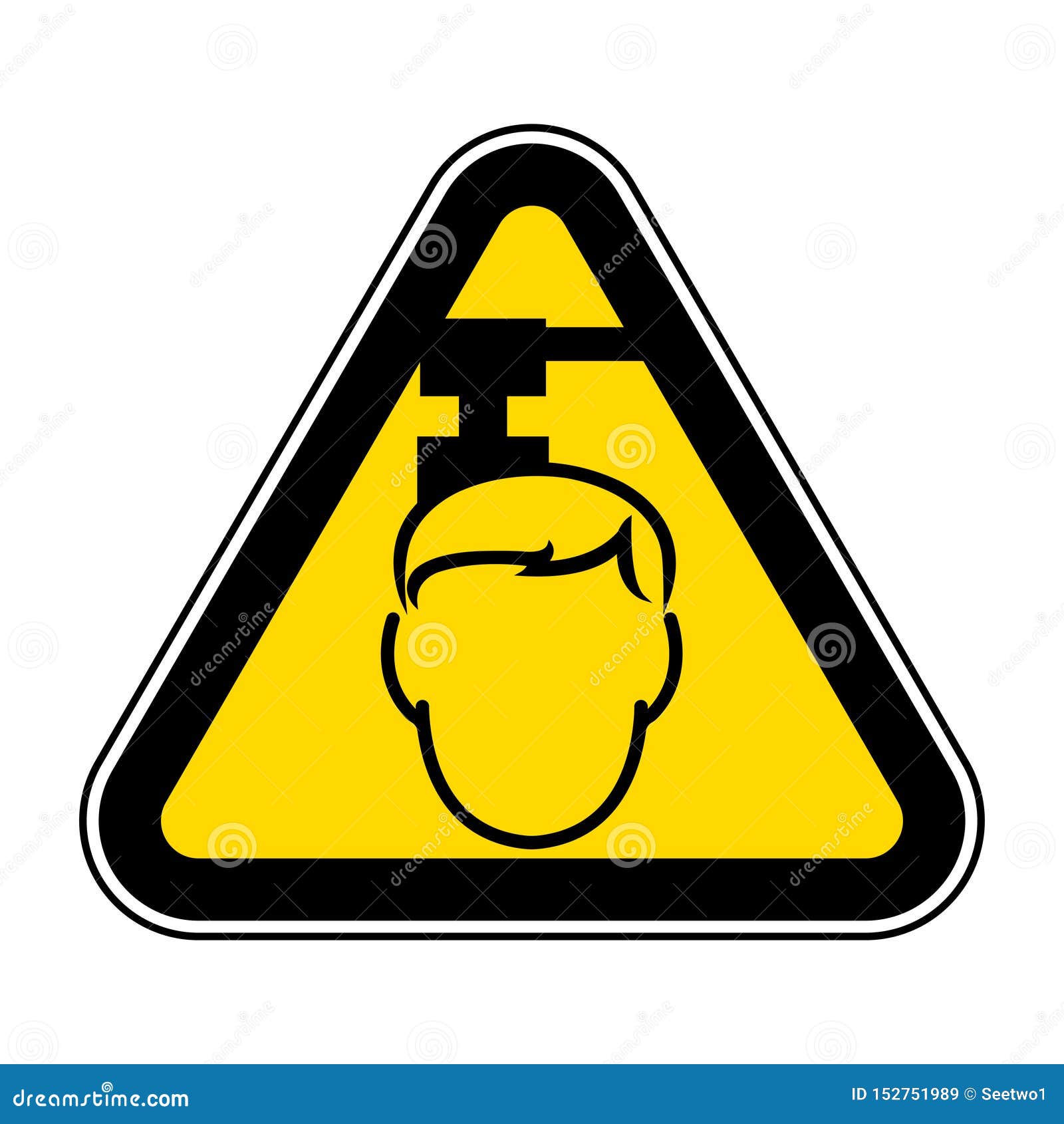 Beware Overhead Hazard Symbol Isolate on White Background,Vector ...