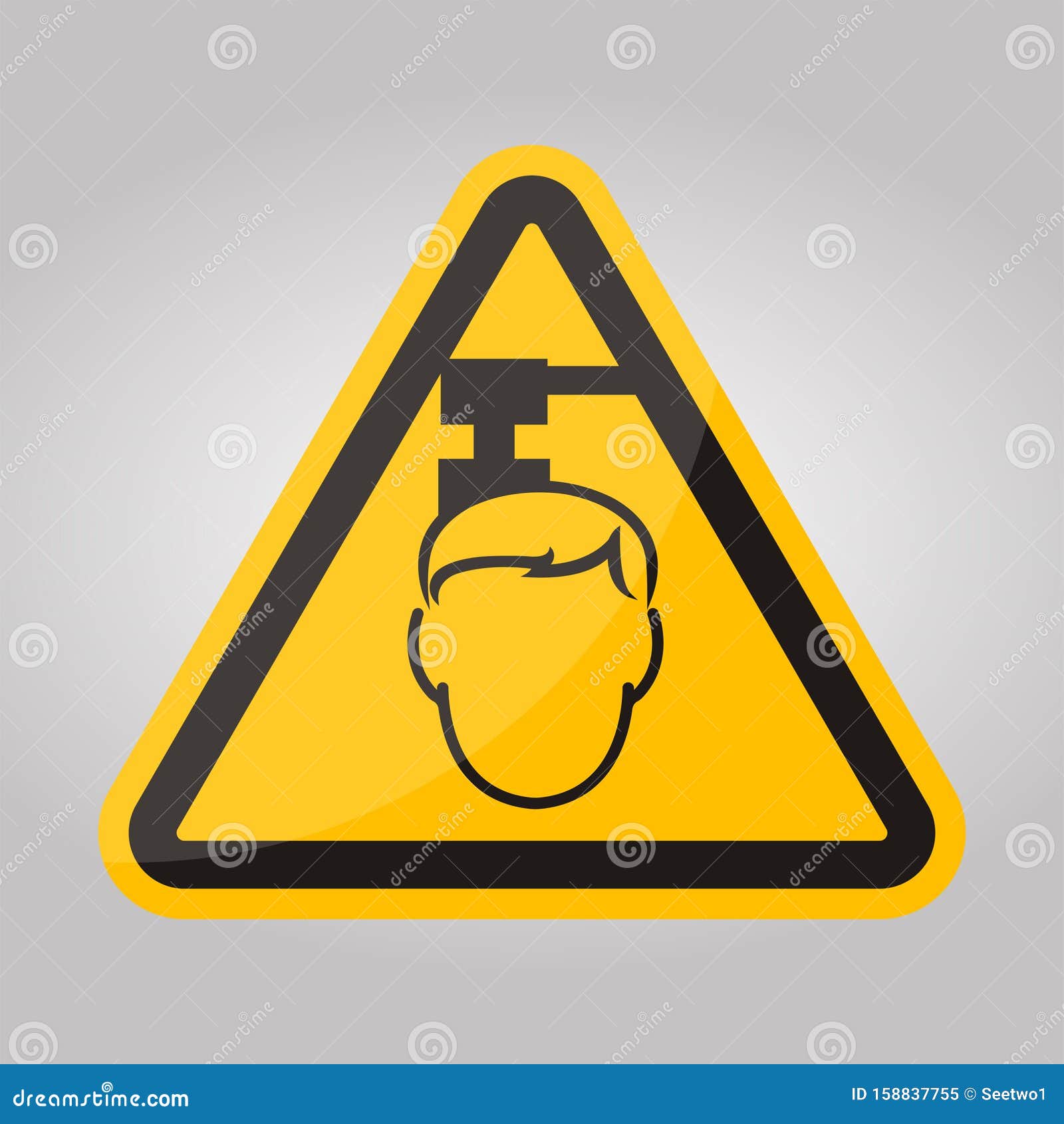Beware Overhead Hazard Symbol Isolate on White Background,Vector ...