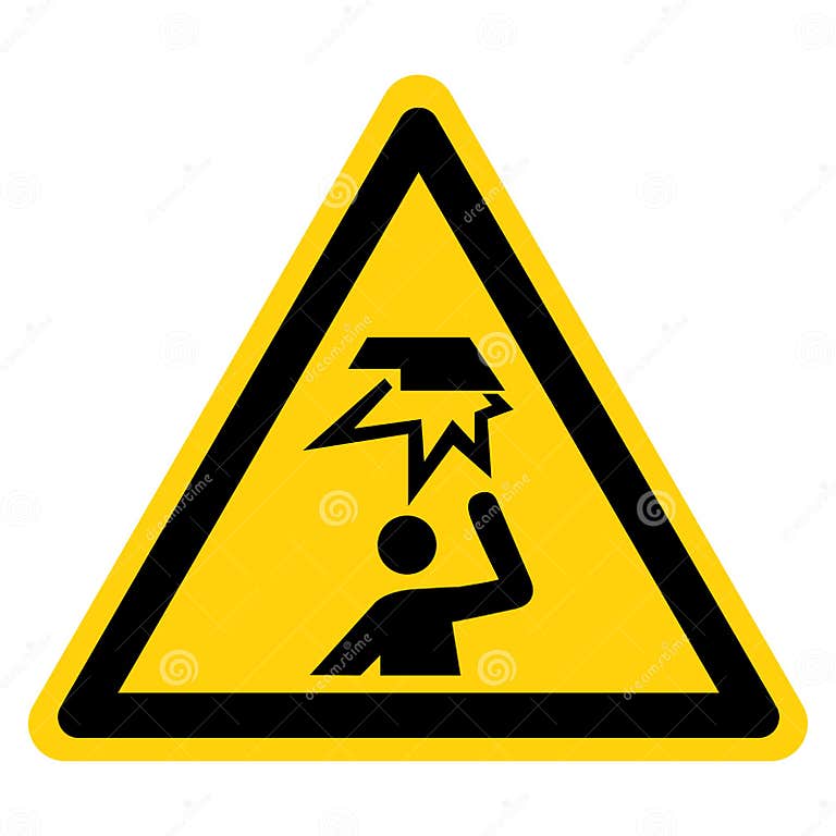 Beware Overhead Obstacles Symbol ,Vector Illustration, Isolate on White ...
