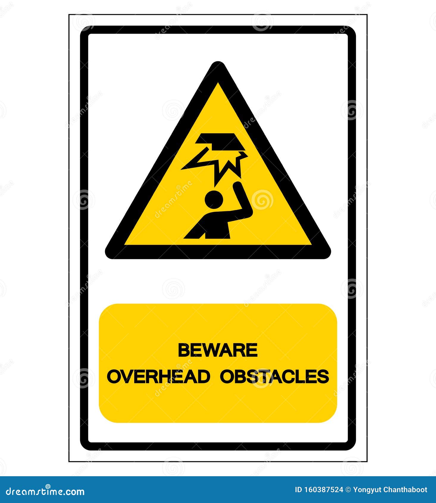 Beware Overhead Load Symbol, Vector Illustration, Isolated On White ...